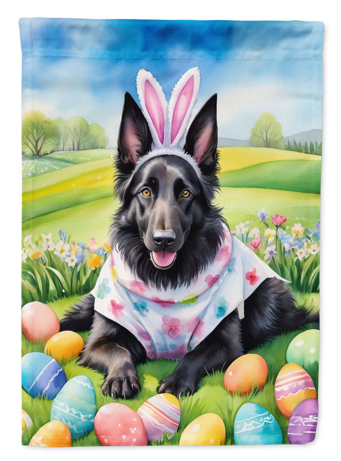 Belgian Sheepdog Easter Egg Hunt House Flag 28 in x 40 in - Walmart.com