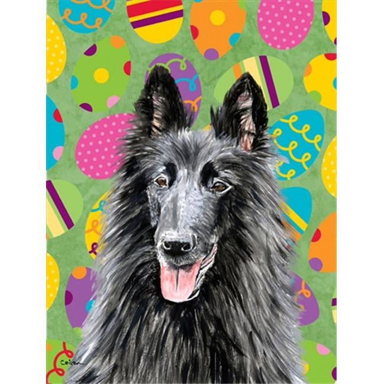 Belgian Sheepdog Easter Eggtravaganza House Size Canvas Flag - Walmart.com