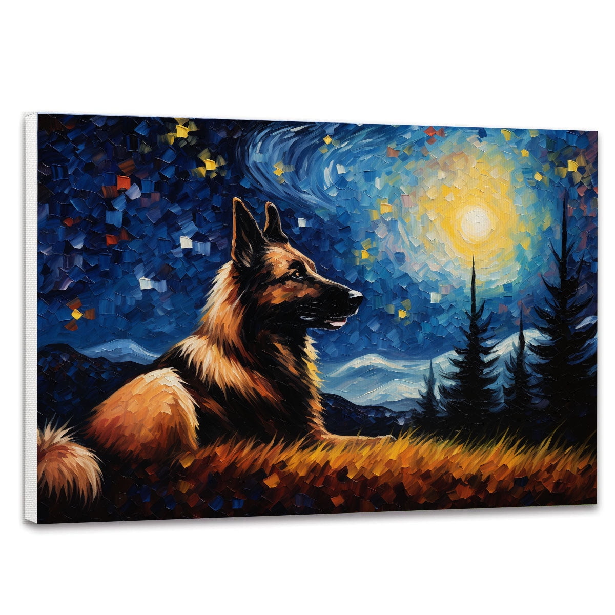Belgian Sheepdog Posters Van Gogh Starry Night Posters Home Canvas Wall ...