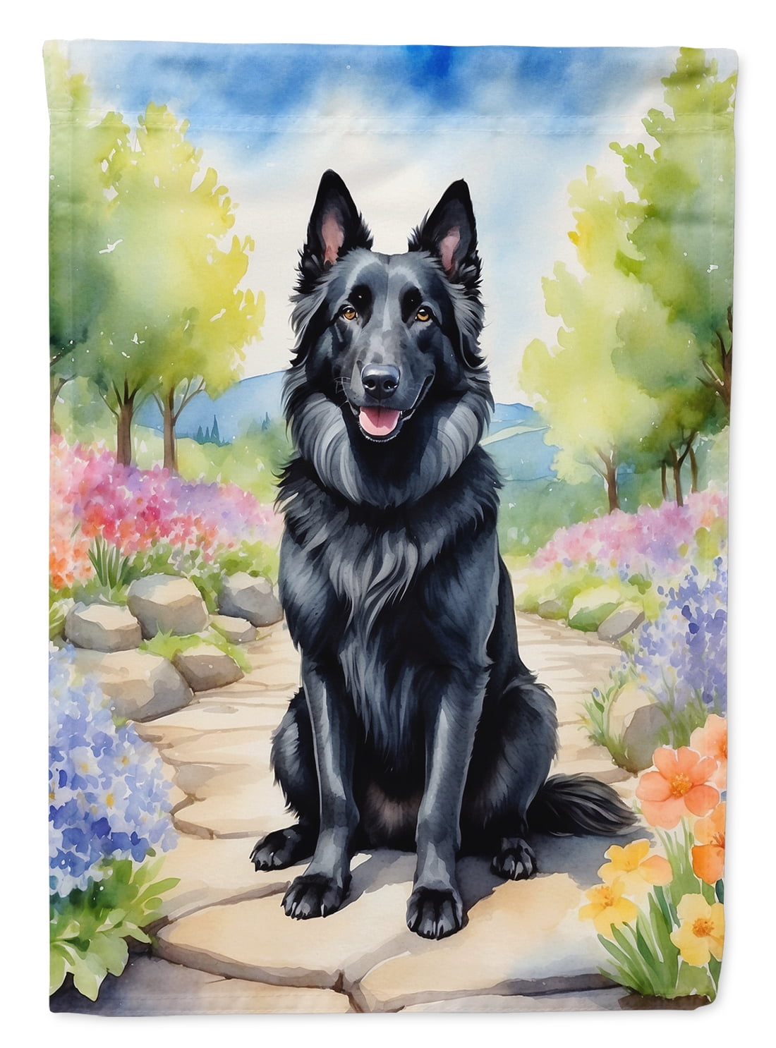 Belgian Sheepdog Spring Path House Flag - Walmart.com