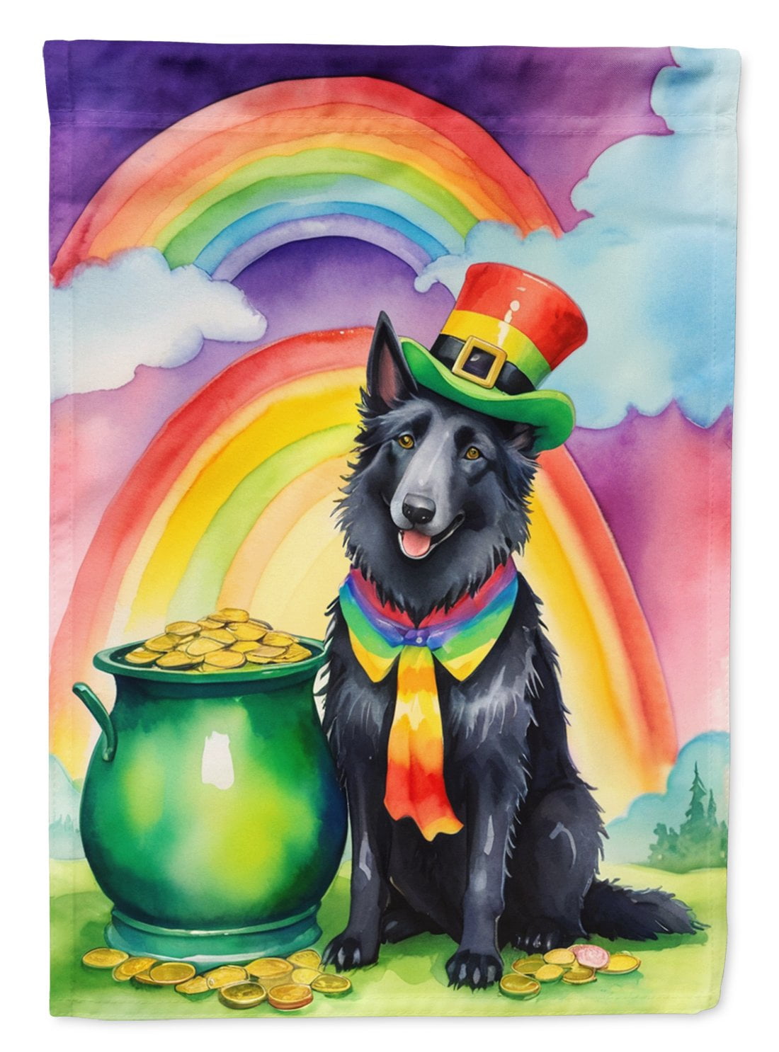 Belgian Sheepdog St Patrick's Day House Flag 28 in x 40 in - Walmart.com