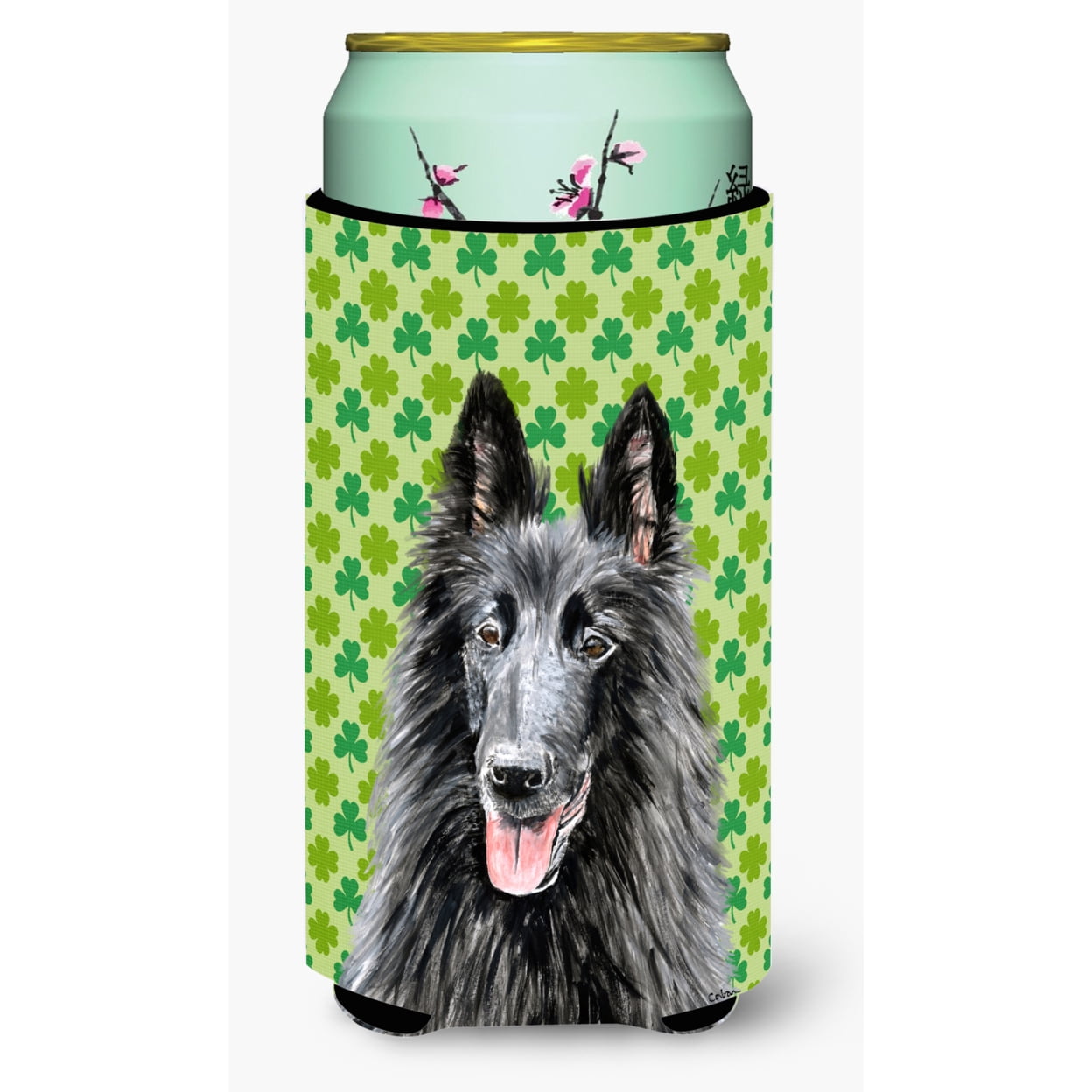 Belgian Sheepdog St. Patricks Day Shamrock Portrait Tall Boy Hugger ...