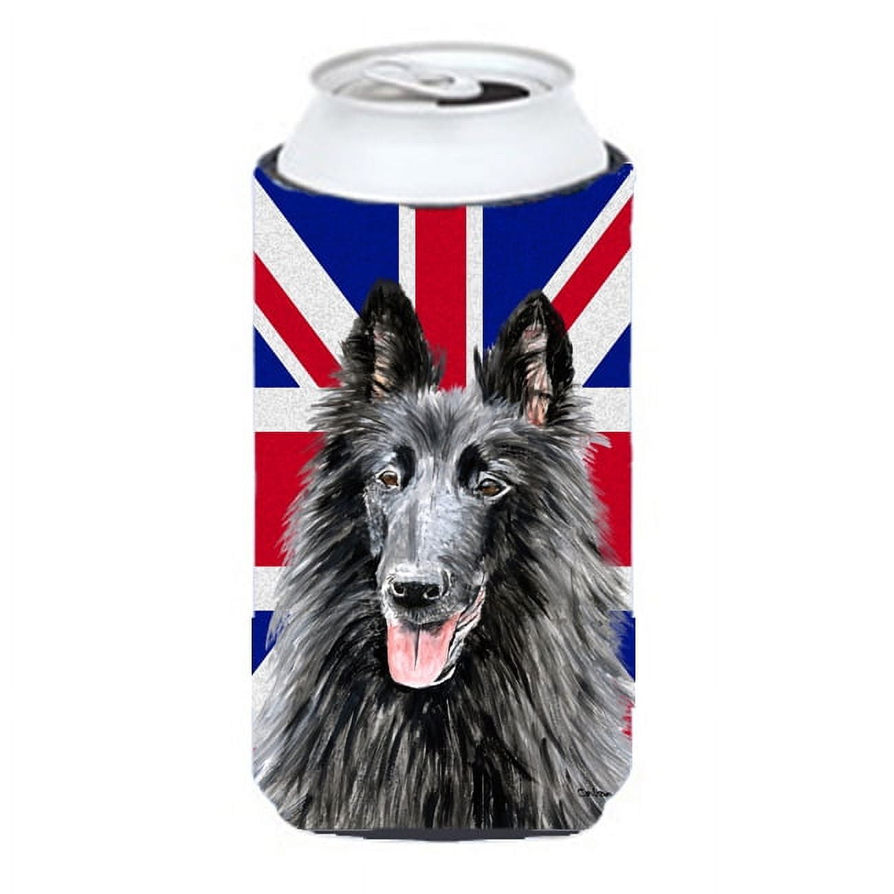Belgian Sheepdog with English Union Jack British Flag Tall Boy Hugger ...