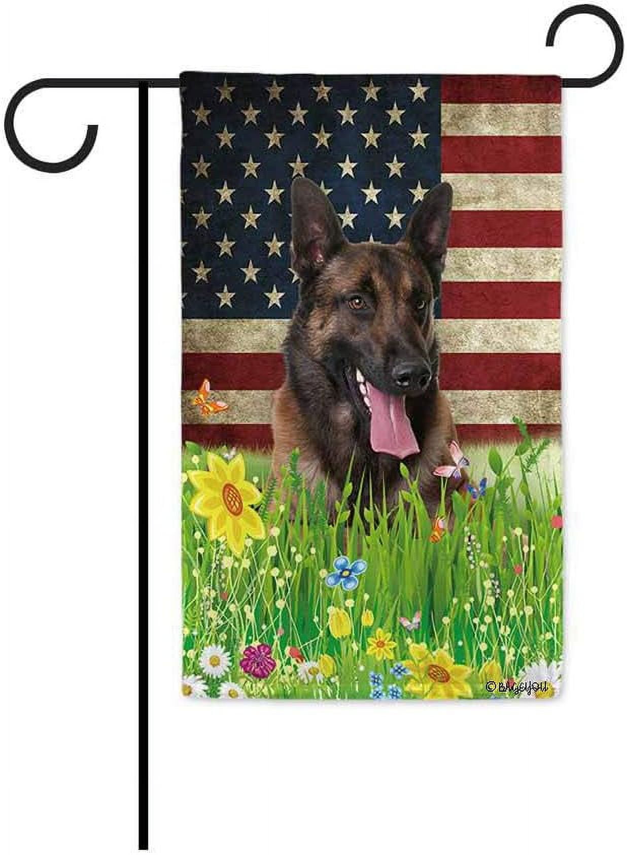 Belgian Shepherd Malinois Garden Flag Lovely Pet Dog American US Flag ...