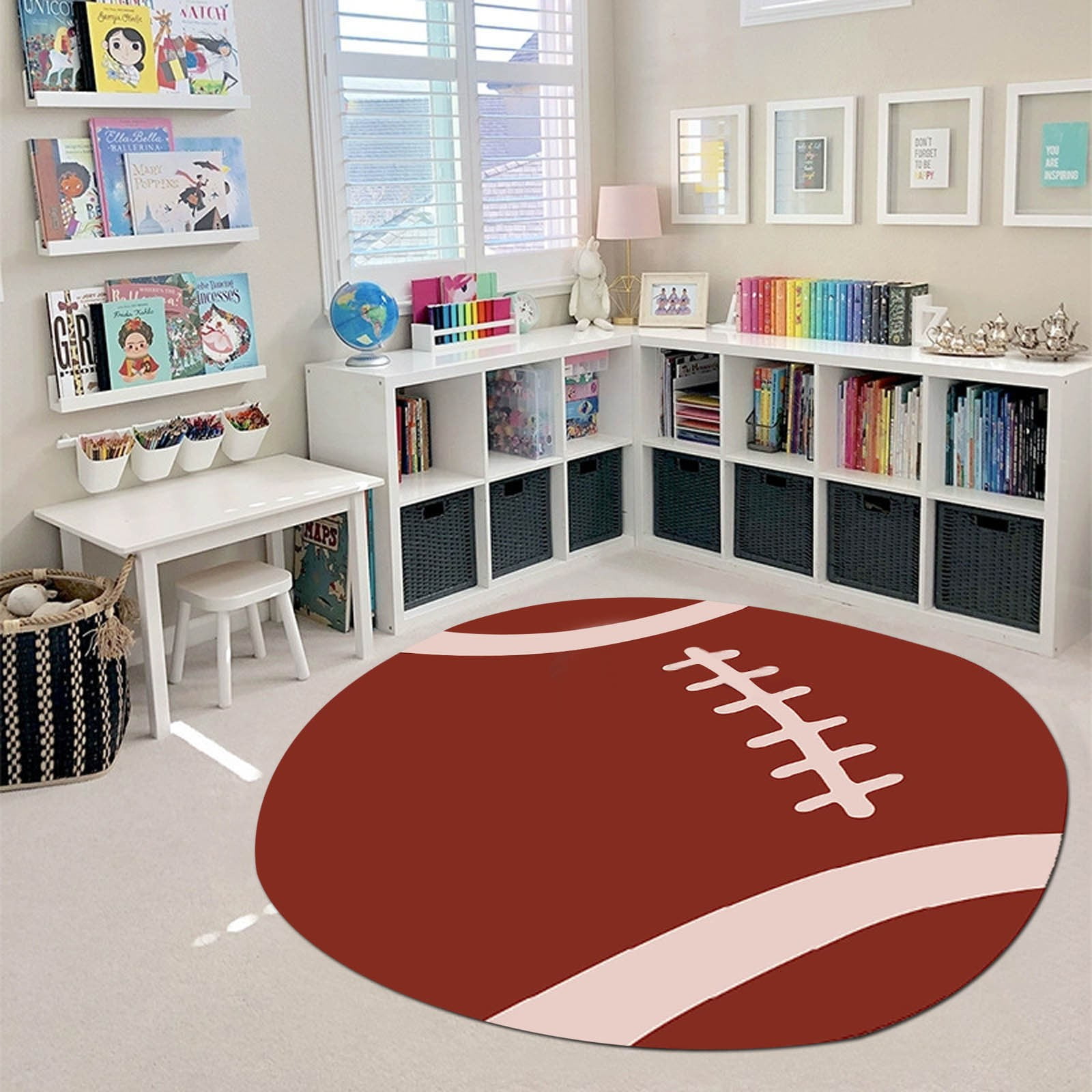 Belgian Velvet Round Carpet Football Basketball Rugby Baseball No. 8 ...