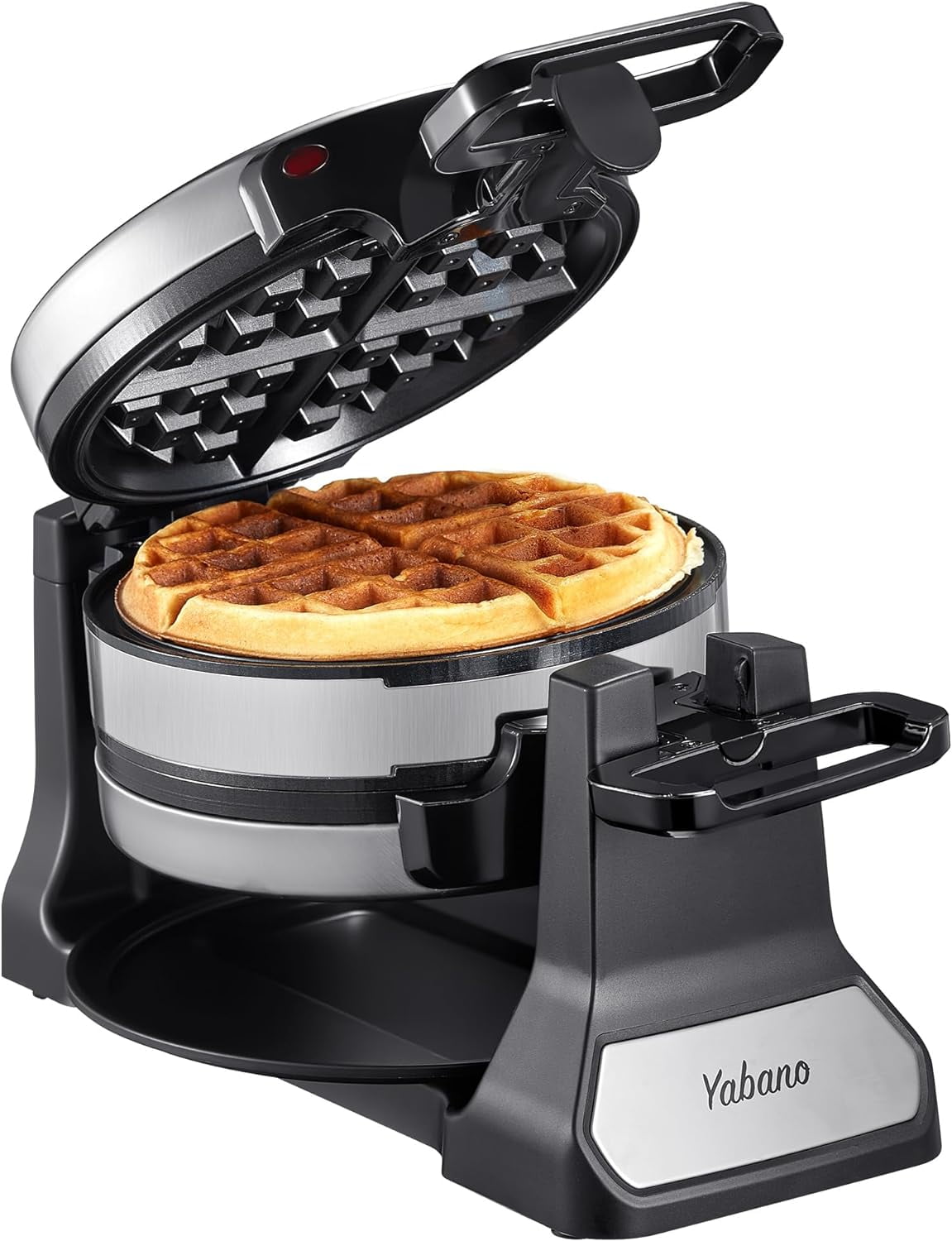 Yabano 1400W Belgian Waffle Maker, Rotating Iron with Nonstick Plates ...