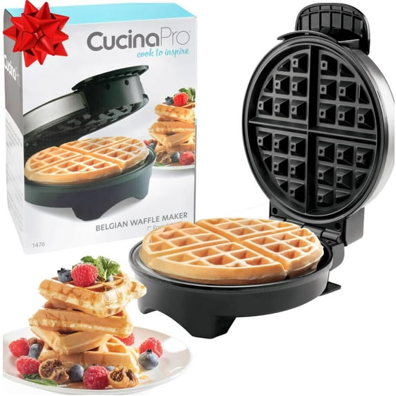 Belgian Waffle Maker- Non-Stick 7" Waffler Iron w Adjustable Browning ...