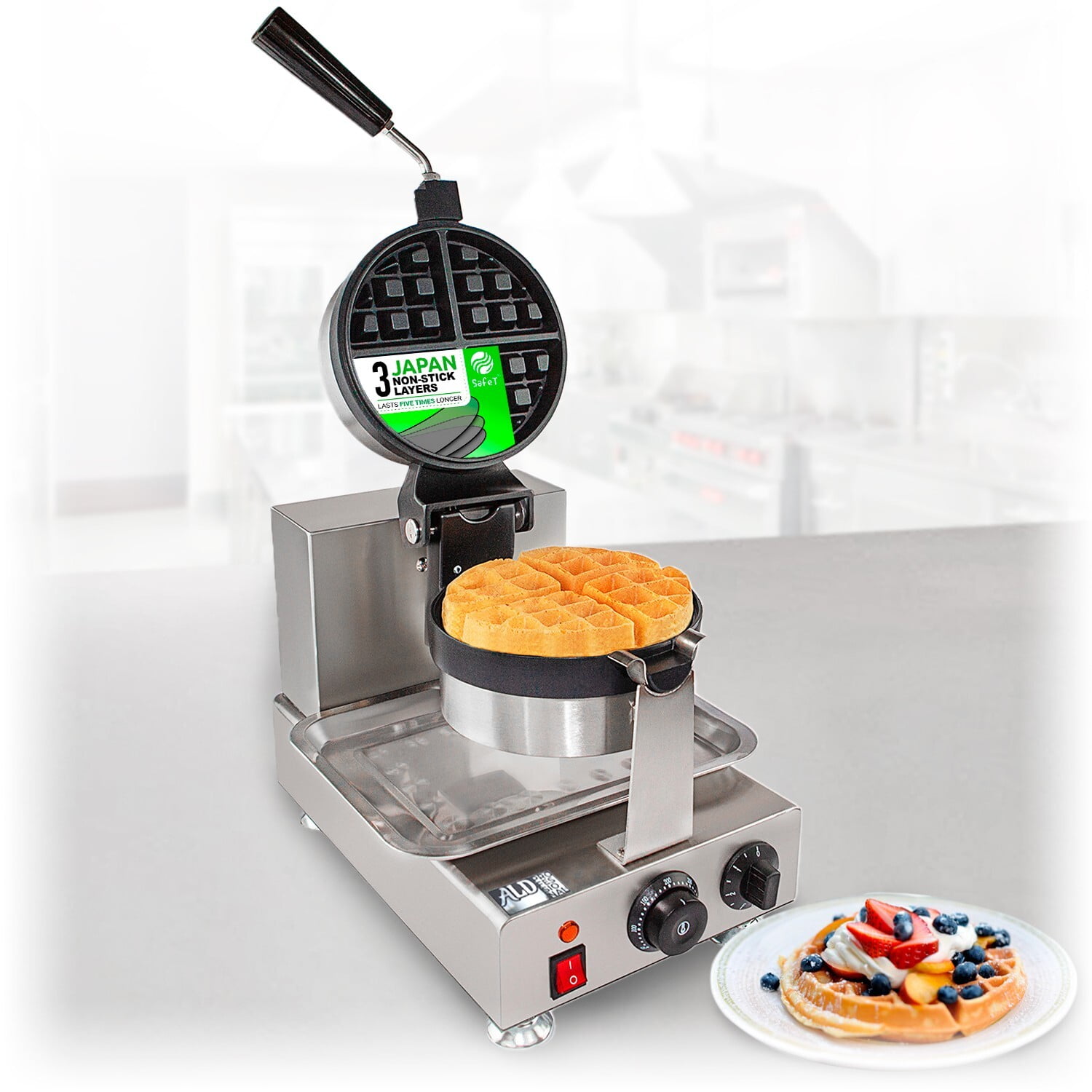 Belgian Waffle Maker Thick | 360 Rotating Mechanism | Round-Shape ...