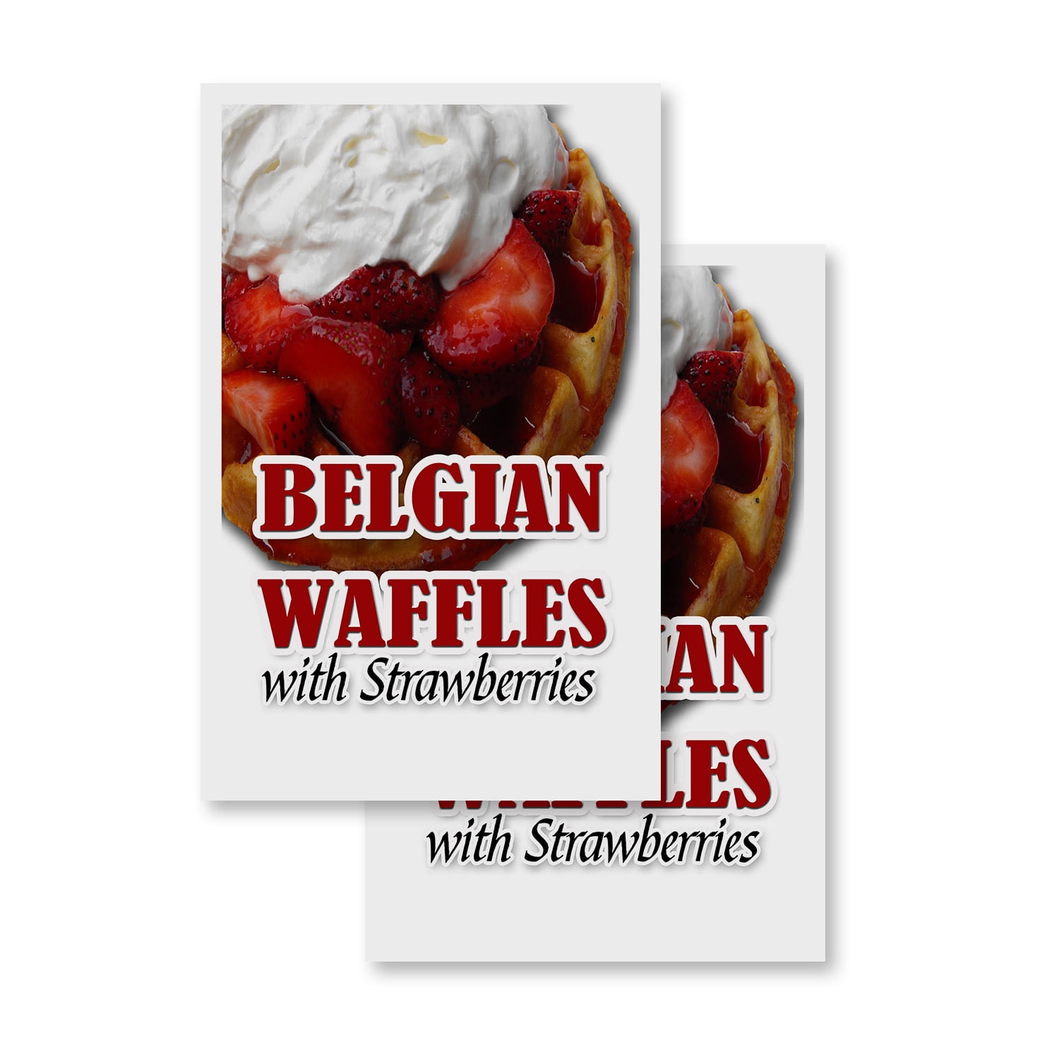 Belgian Waffle With Strawberries (2-PACK) 24" x 36" Vinyl Decals | Sign ...