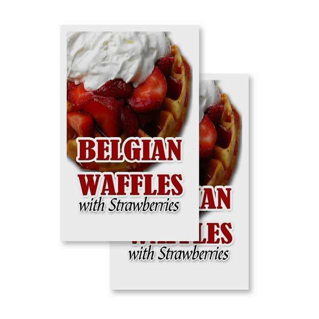 Belgian Waffle With Strawberries (2-PACK) 24" x 36" Vinyl Decals | Sign ...