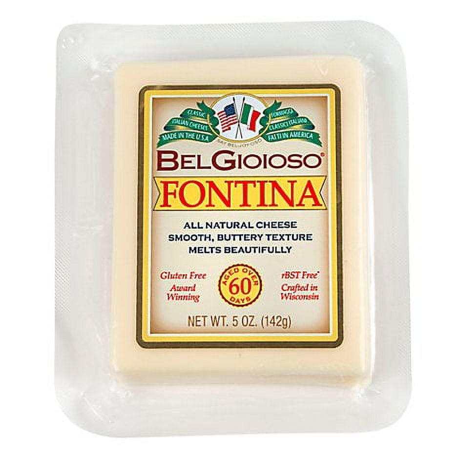 BelGioioso Artisan Crafted Fontina Cheese Wedge, 5oz, 12 Pack, Aged 60 Days, Gluten Free ...