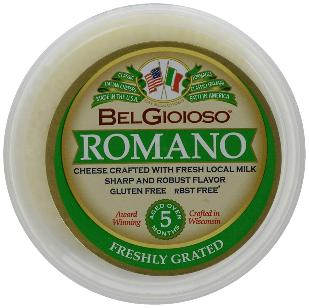 Belgioioso Grated Romano Cup, 5 oz, Refrigerated, Plastic Tub - Walmart.com