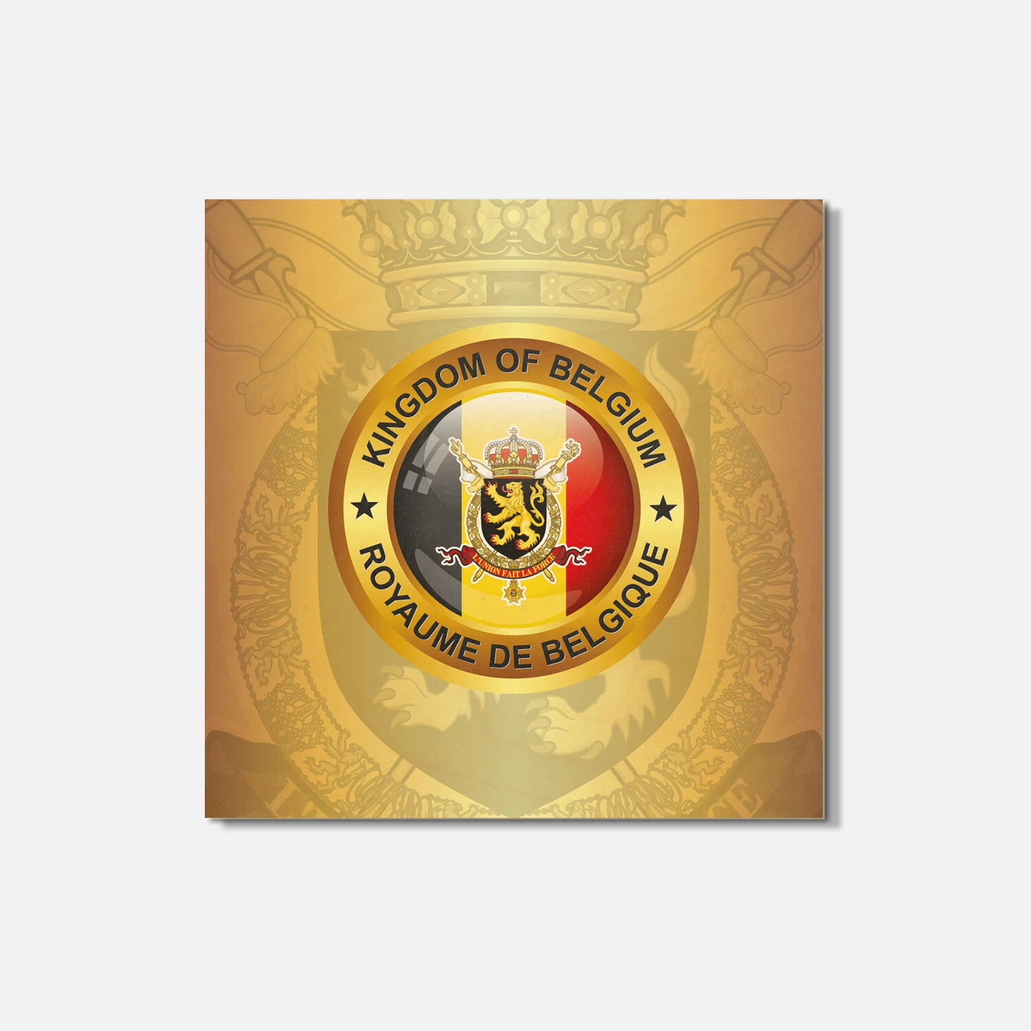Belgium Coat Of Arms Glossy 4'' X 4'' Square Wooden Coaster - Walmart.com