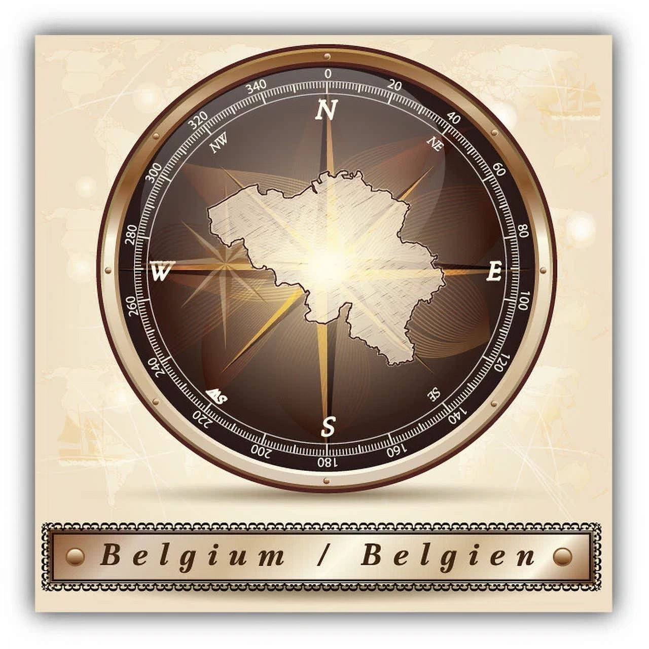 Belgium Compass Map Car Sticker Phone Decal Water Bottle Stickers Car ...