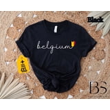 Belgium Shirt with Heart Flag Belgian Pride Tee Minimal Travel Shirt ...
