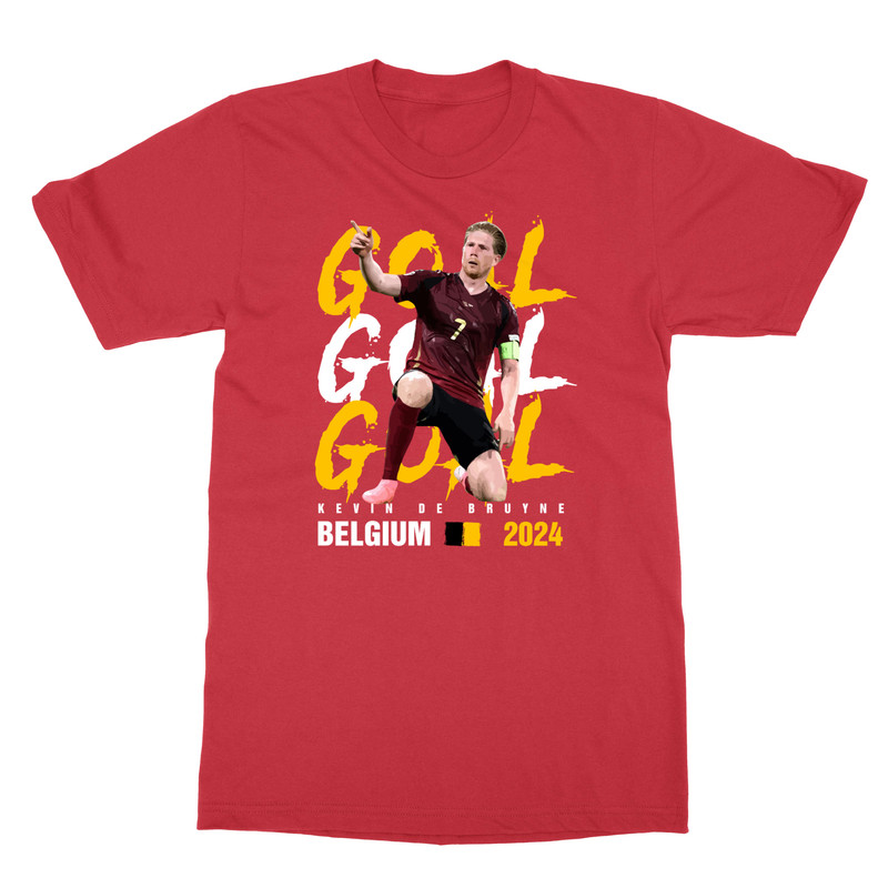 Belgium Soccer Team Star 2024 Goal Scorer De Bruyne Unisex T-Shirt (Red ...