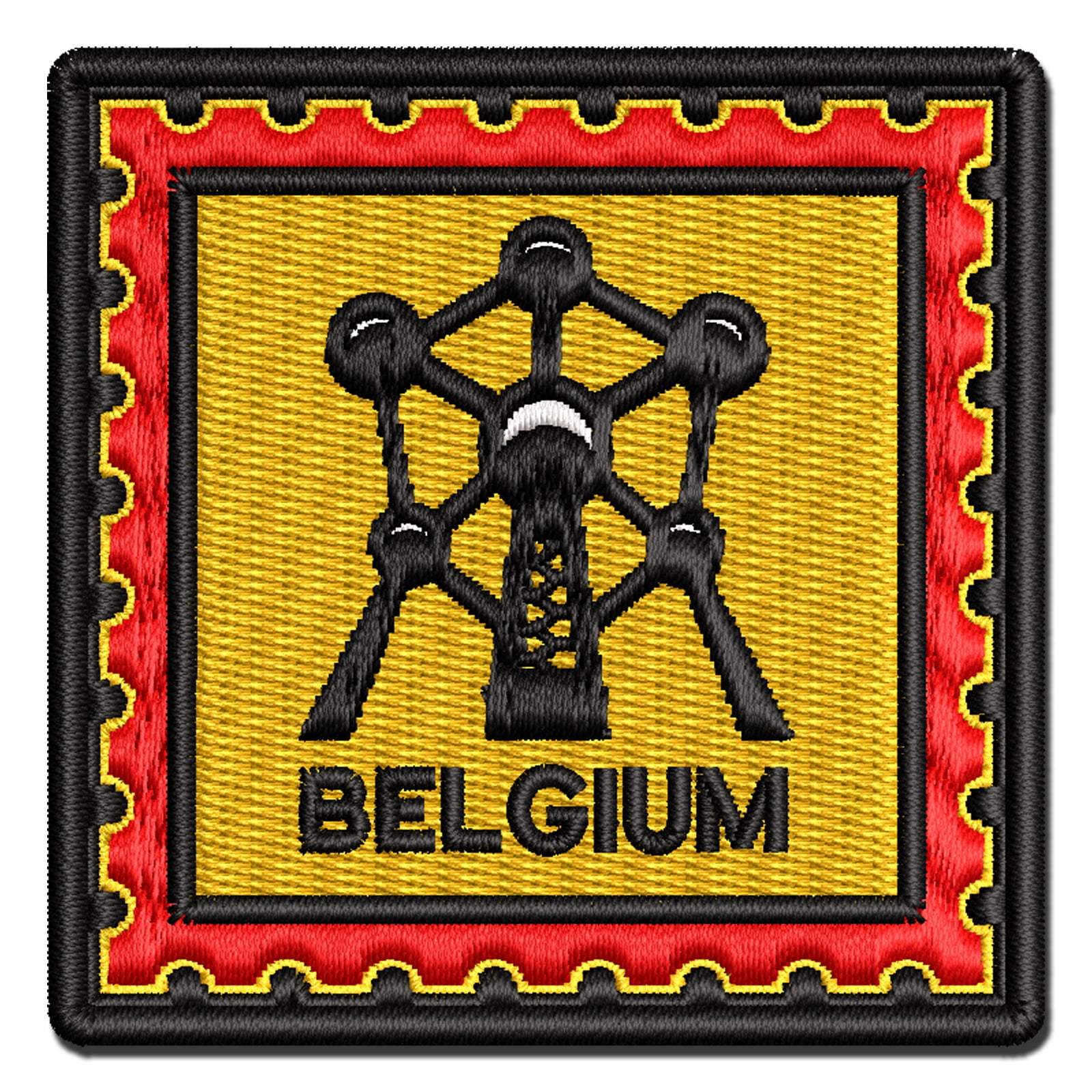 Belgium Travel The Atomium Brussels Applique Multi-Color Embroidered Iron-On Patch - 3.5 Inch ...