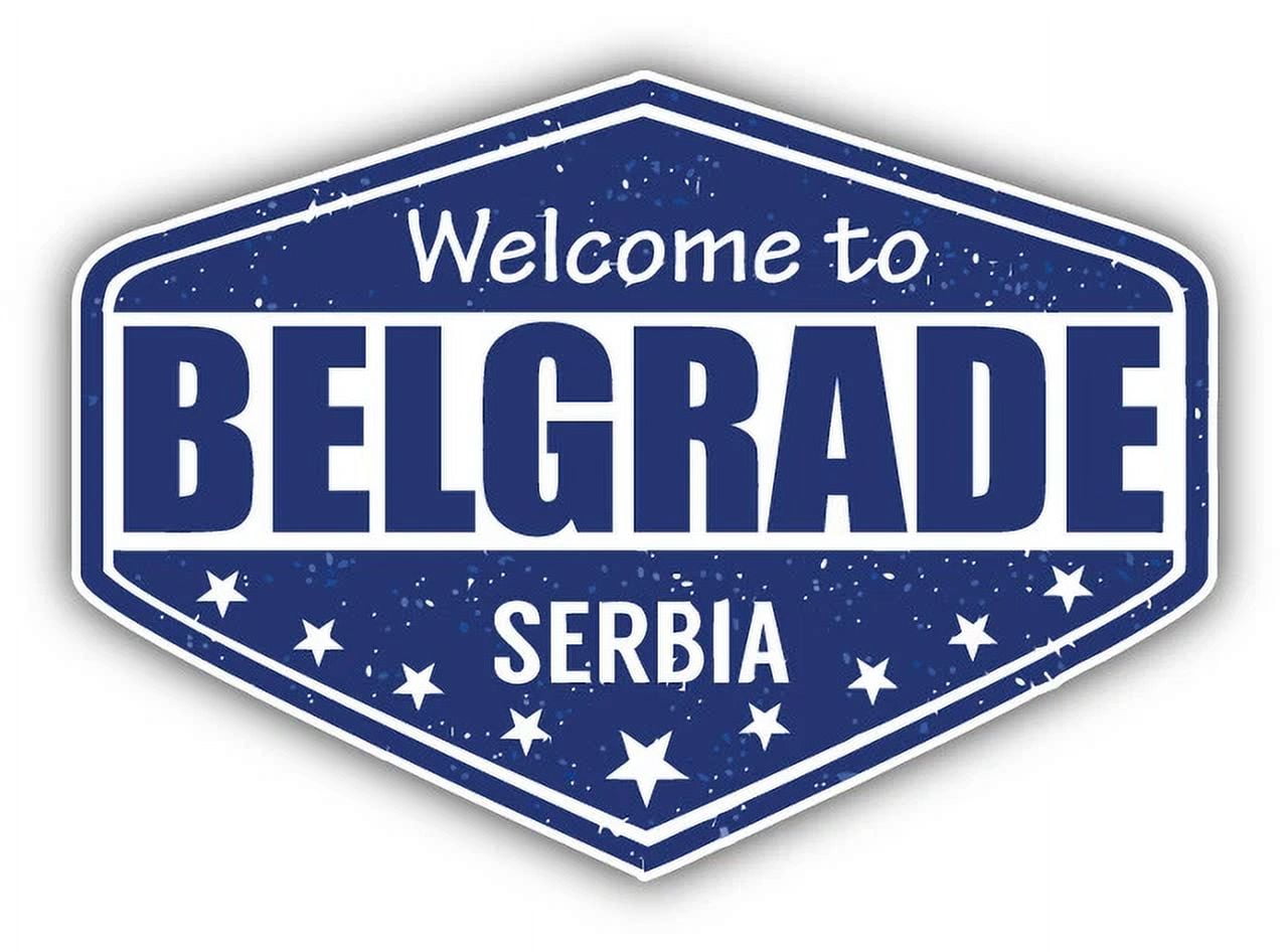 Belgrade City Serbia Grunge Travel Stamp Car Sticker Phone Decal Water ...