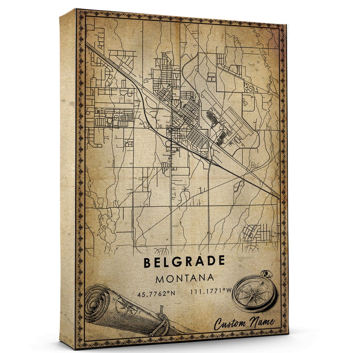 Belgrade Map Poster, Montana Map Art Poster, Canvas, Belgrade Map City ...