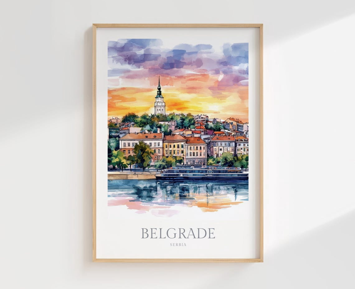 Belgrade Serbia Wall Art Home Decor Poster, Unframed Size 8x12 ...