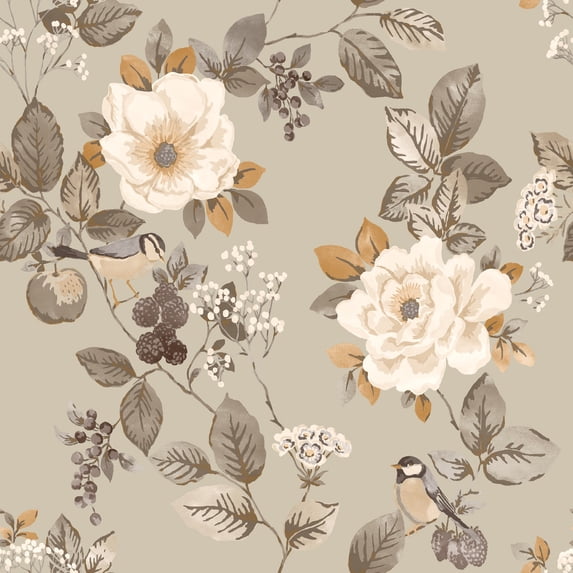 Belgravia Decor Bramble Beige Floral Wallpaper - Walmart.com