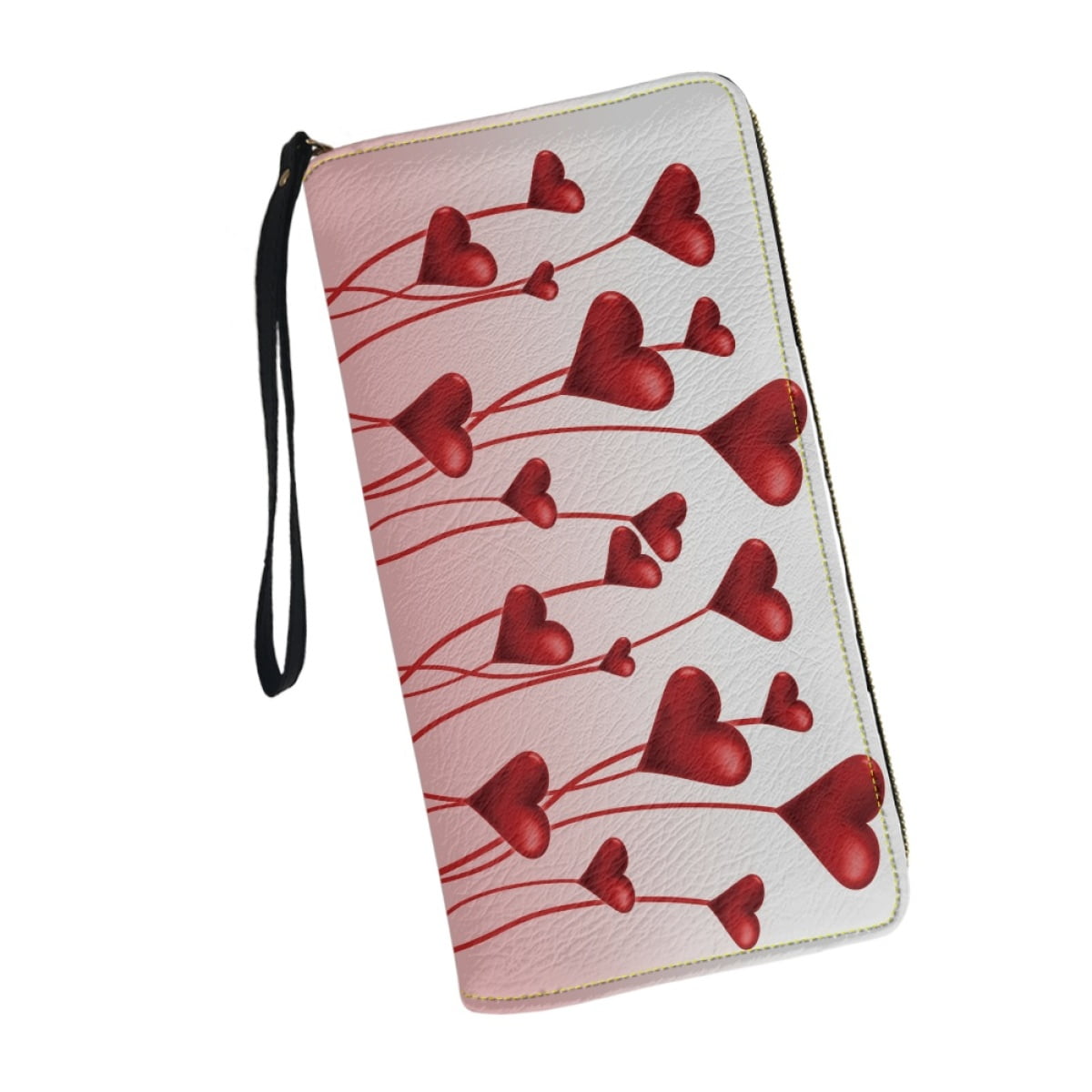 Belidome Red Heart Wristlet Wallets for Womens Casual PU Leather Long ...