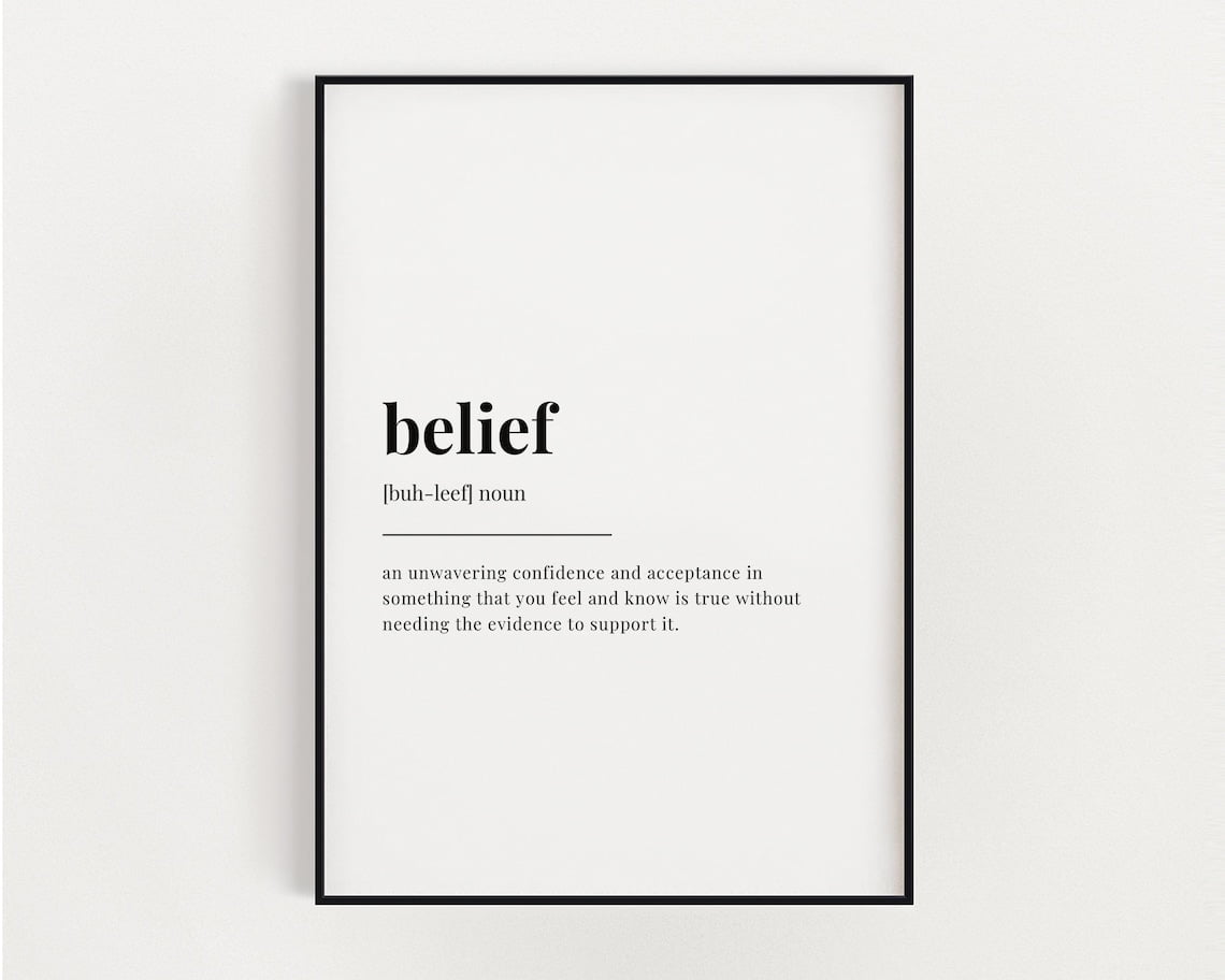 Belief Definition Print, Wall Art Print, Belief Print, Definition Print ...