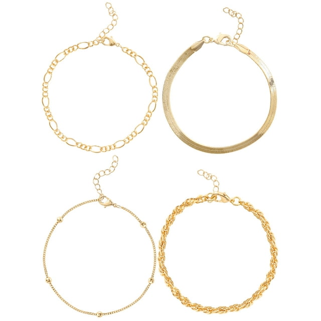 Believe By Brilliance Women's 14kt Gold Flash Plated Bracelet Set, 4 ...