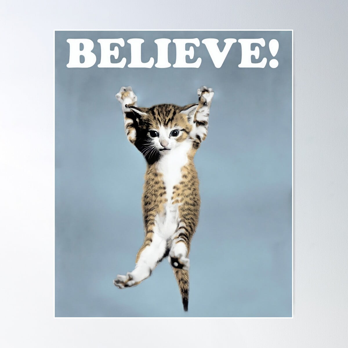 Believe Cat Poster Wall Art Modern Wall Decor Wall Art Home Decor Cute ...