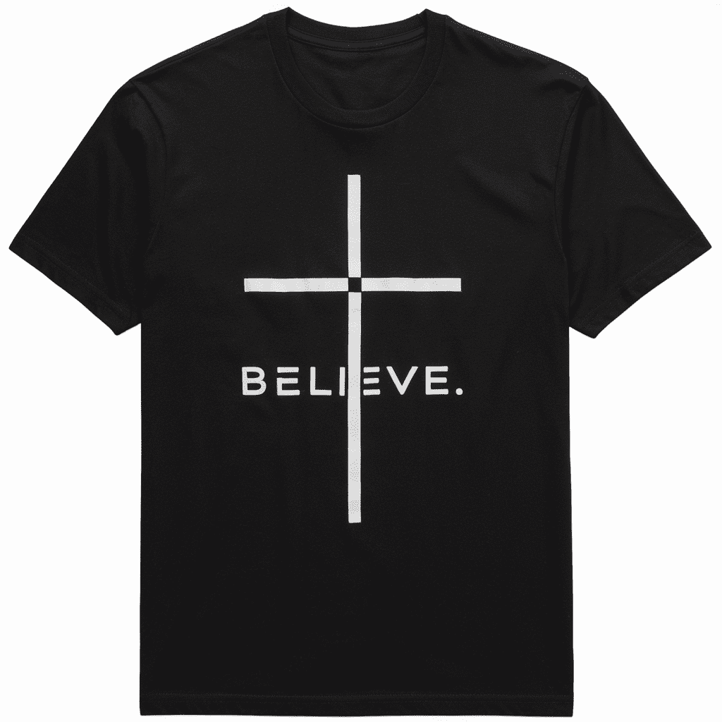 Believe Christian Cross T-Shirt Cool Christian Gift Unique Graphic Tee ...