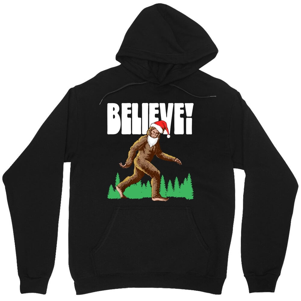 Believe Christmas Bigfoot Kris Kringle Sasquatch Graphic Funny Fake ...