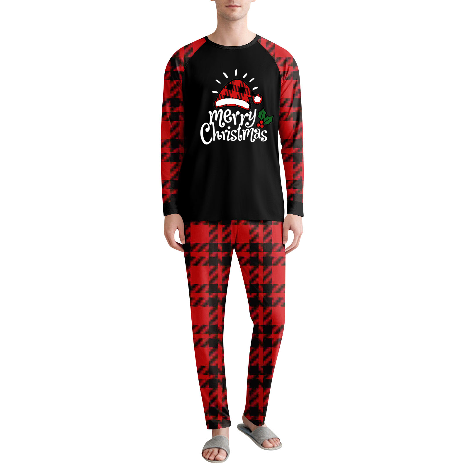 Believe Christmas Crew Merry Christmas Men's Christmas Print Round Neck ...