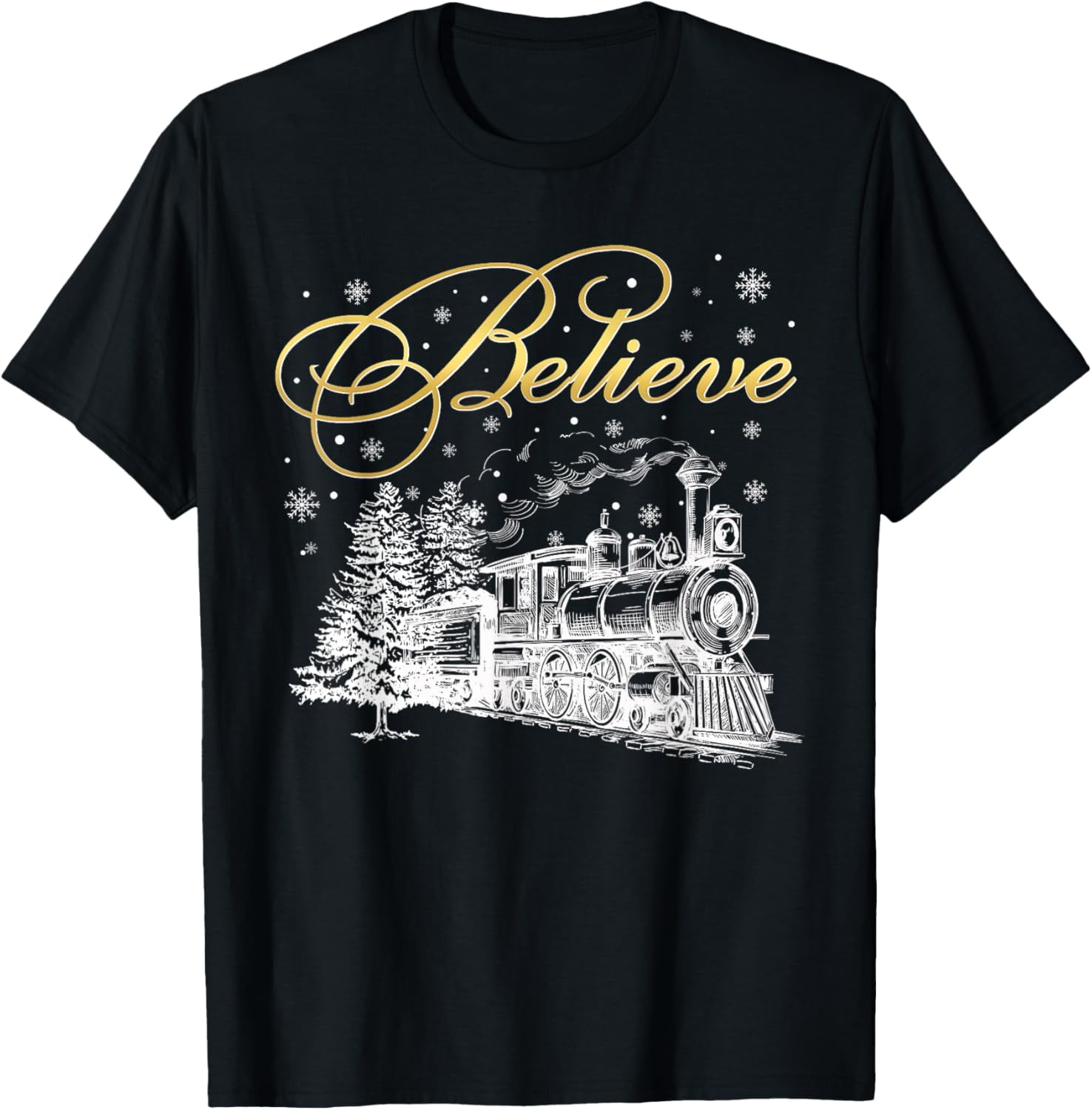 Believe Christmas North Pole Polar Express All Abroad Family T-Shirt ...