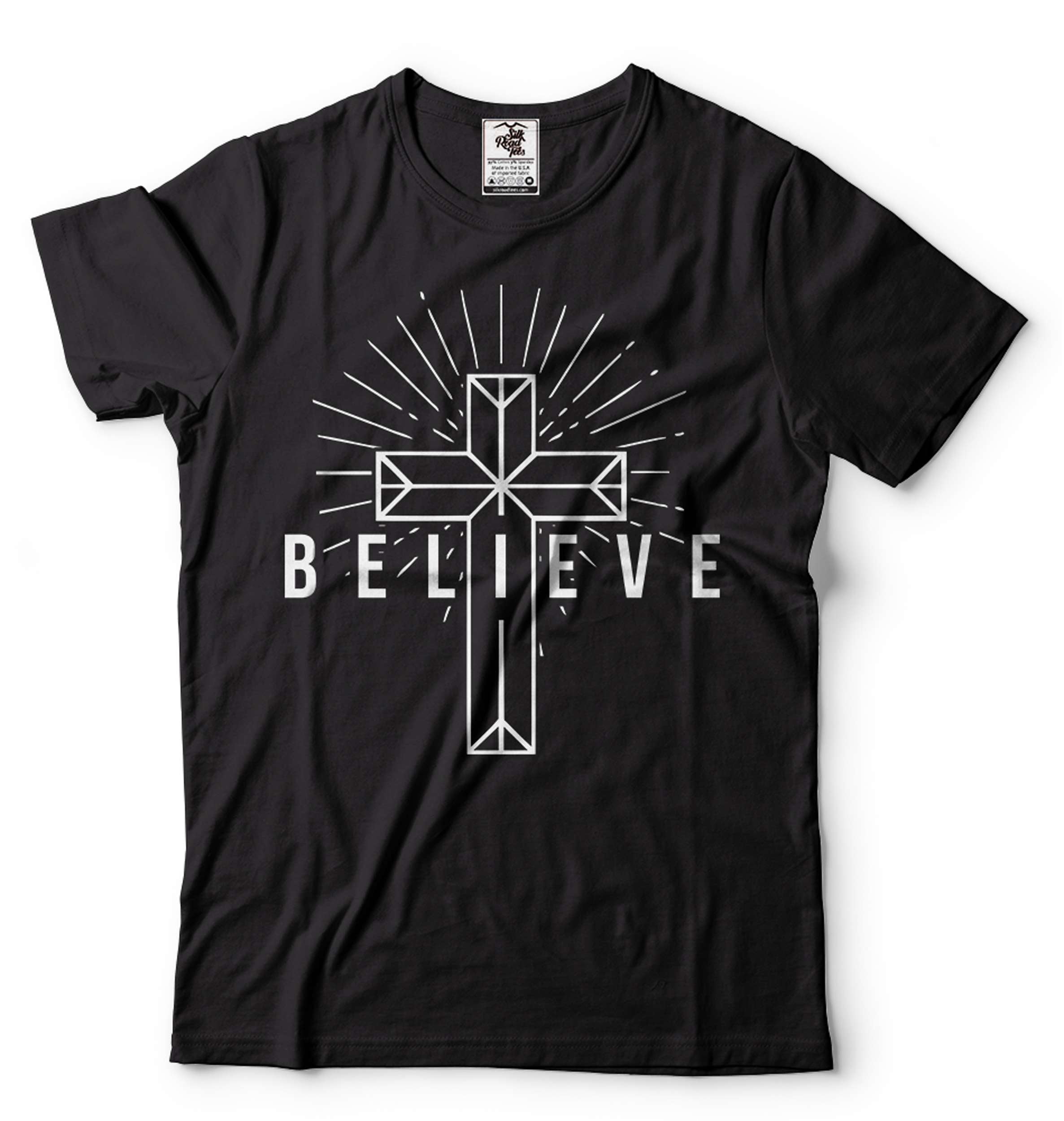 Believe Cross T Shirt Faith Shirt Christian Shirts Mens Women Cross ...