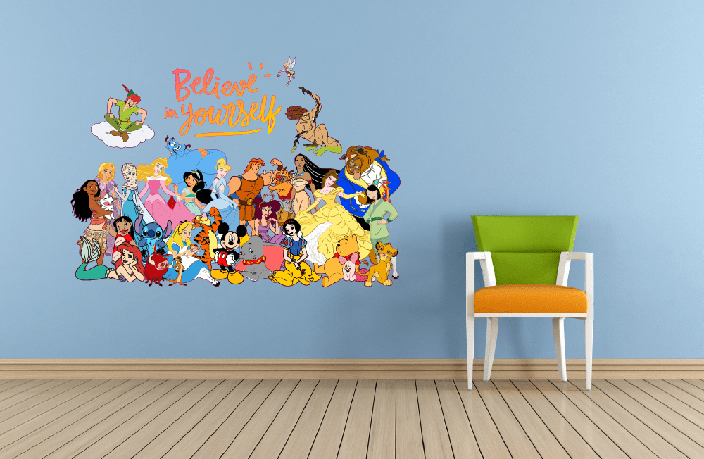 Believe Cute Cartoon Decors Wall Sticker Art Design Decal for Girls ...