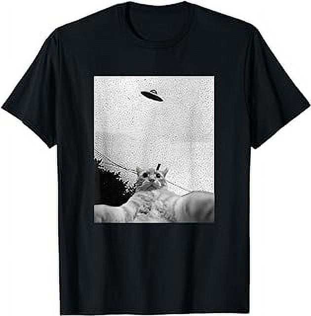 Believe Dat Aliens UFO Dat UFO Funny Ufo Cat Selfie T-Shirt - Walmart.com