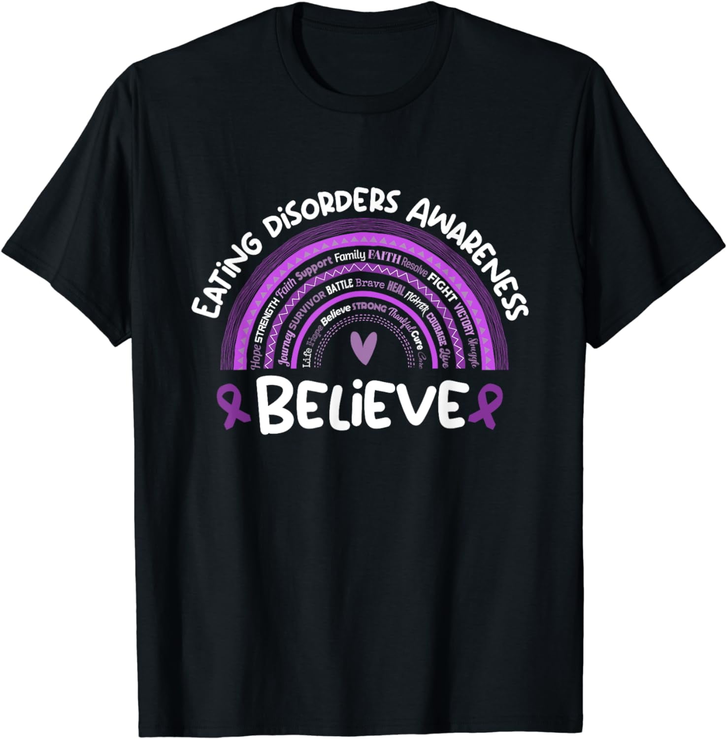 Believe Eating disorders Awareness Month | Eating Disorder T-Shirt ...