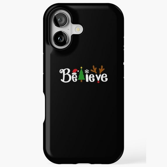 Believe Faith Hope Tree Holiday Season Joyful Artwork iPhone Case with ...