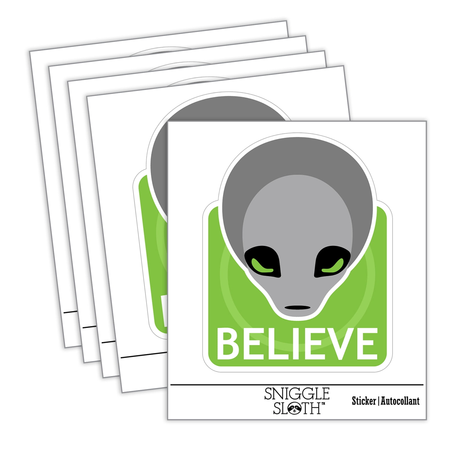 Believe Gray Alien Head Car Window Bumper Water Bottle Phone Tablet ...