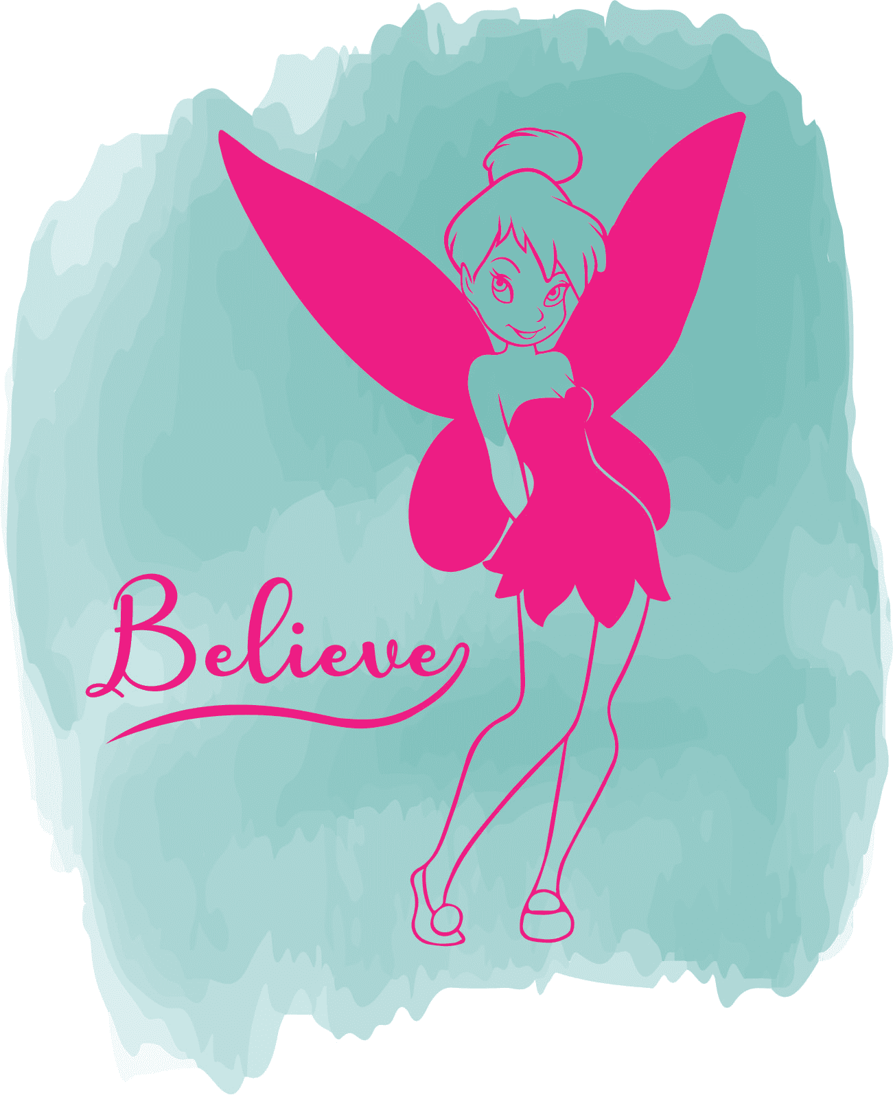Believe Green Fairy Bell Cartoon Character Self Affirmation Sayings ...