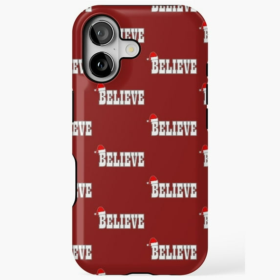 Believe Holiday Hat Faith Joy Christmas Spirit Quote Art iPhone Case ...