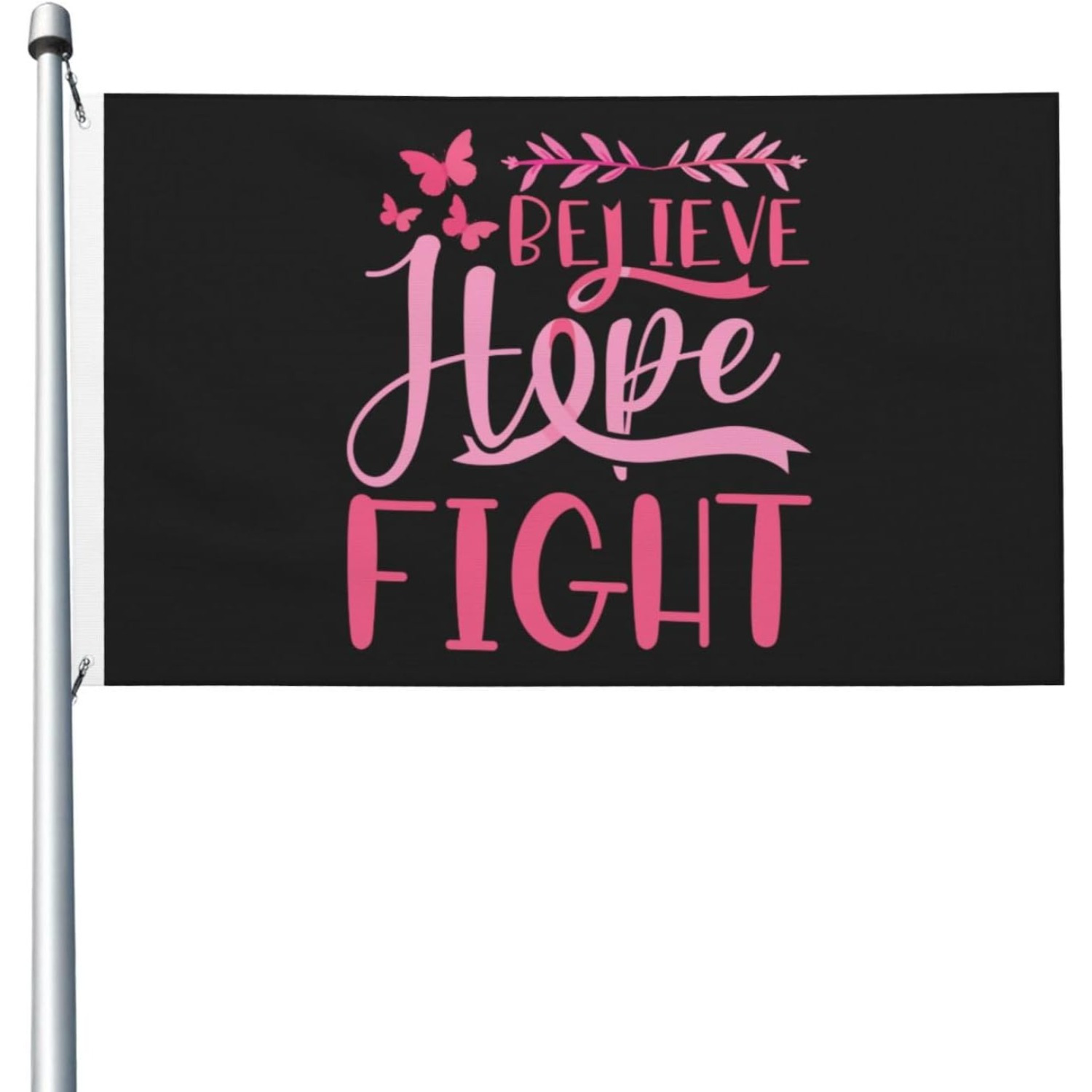 Believe, Hope & Fight - Durable Polyester 3x5ft Outdoor Banner Banner ...