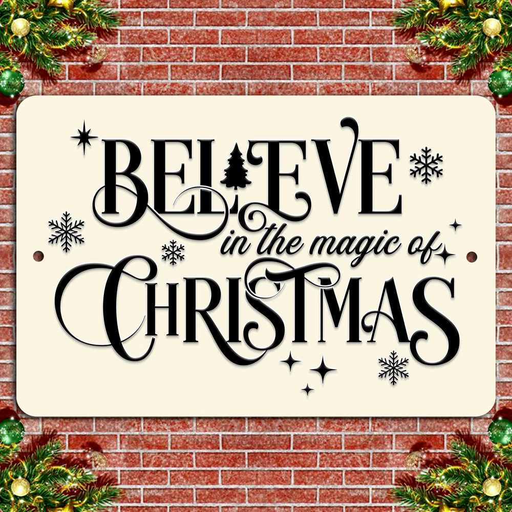 Believe In Christmas Magic: Elegant Black On Cream Sign - Walmart.com