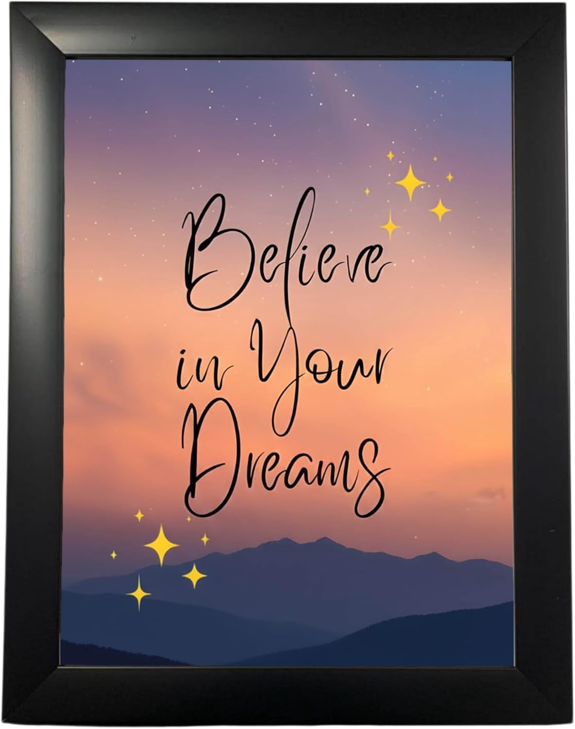 Believe In Your Dream Poster - Motivational Wall Art with Photo Frame ...