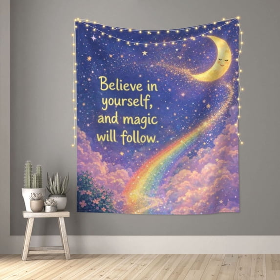 Believe In Yourself, And Magic Will Follow Tapestry Indian Wall Hanging ...