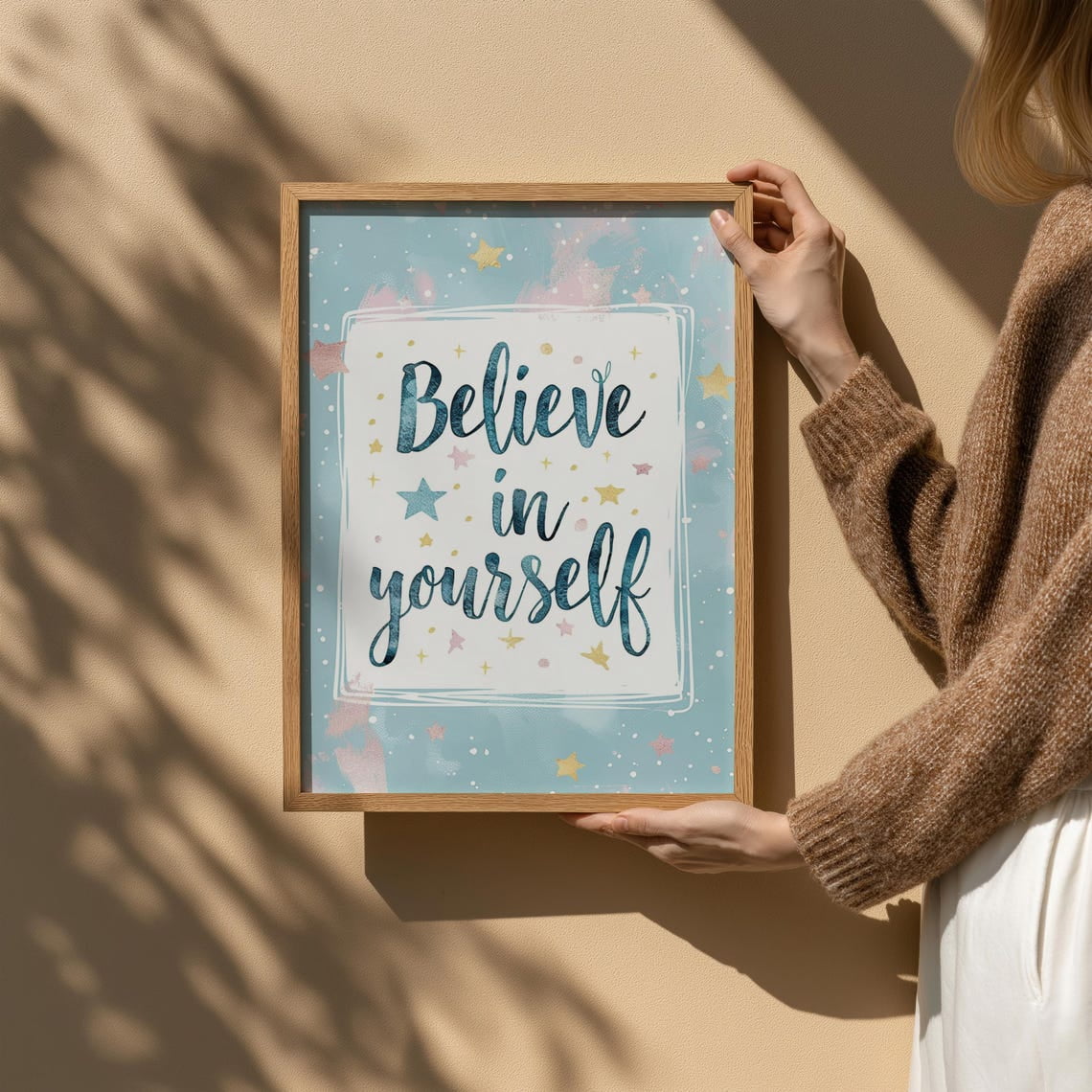 Believe In Yourself Poster: Blue Star Nursery Decor, Unframed Poster ...