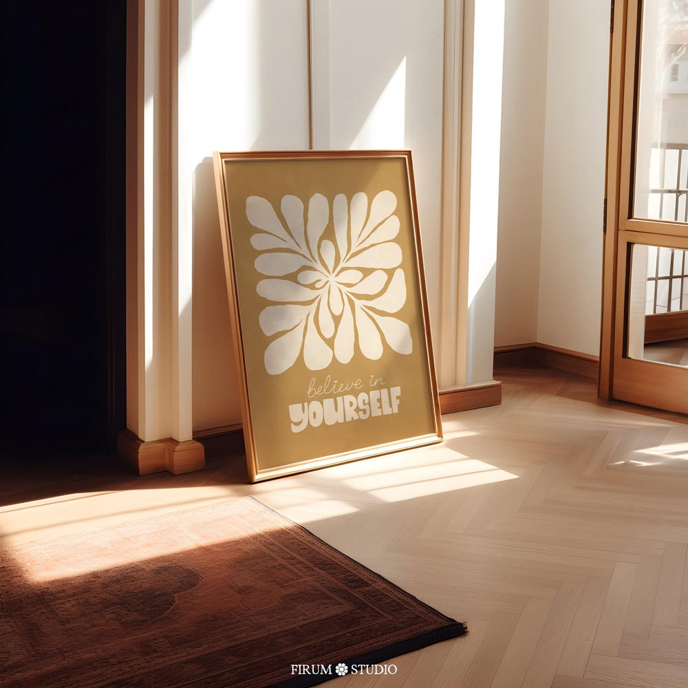 Believe In Yourself Printable Motivational Wall Art, Inspirational ...