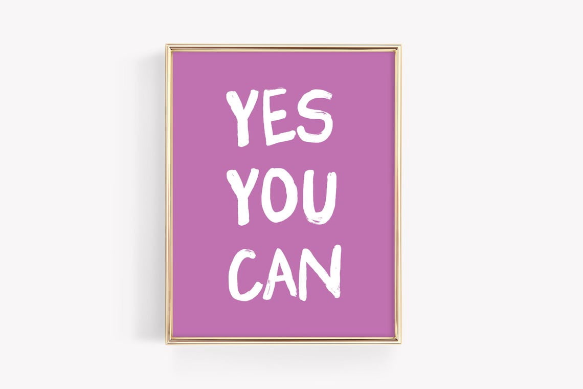 Believe In Yourself Rainbow Affirmation Bar Cart Quote Poster ...