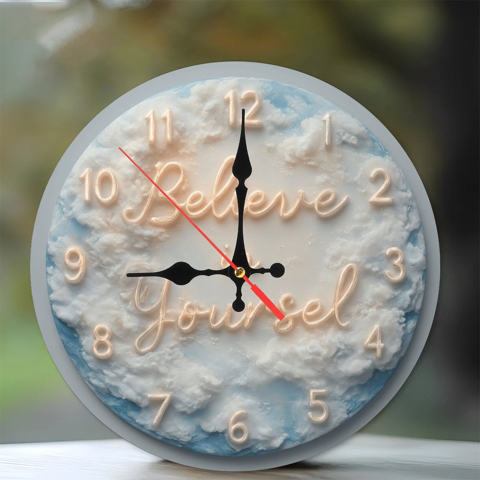 Believe in Yourself Inspirational Wall Clock Home Decor 10-Inch Silent ...