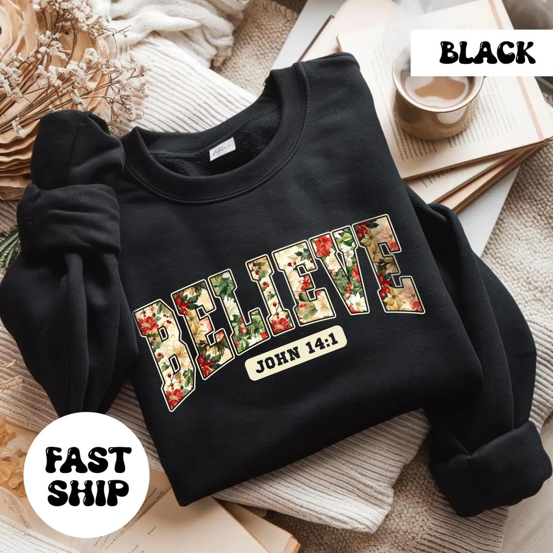 Believe John 14:1 Christian Shirt, Jesus Shirt, Faith over Fear Shirt ...